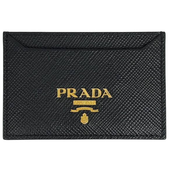 Prada | Bags | Prada Logo Card Case Saffiano Leather Nero Black | Poshmark